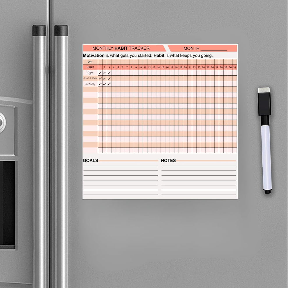 Magnetic Planner for Fridge - Habit Tracker – Zesta Neon